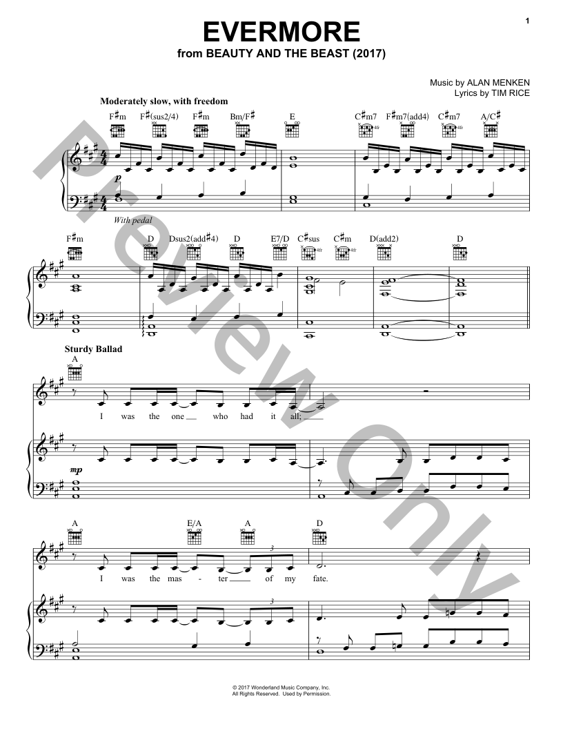 Evermore P/V/G Sheet Music | J.W. Pepper