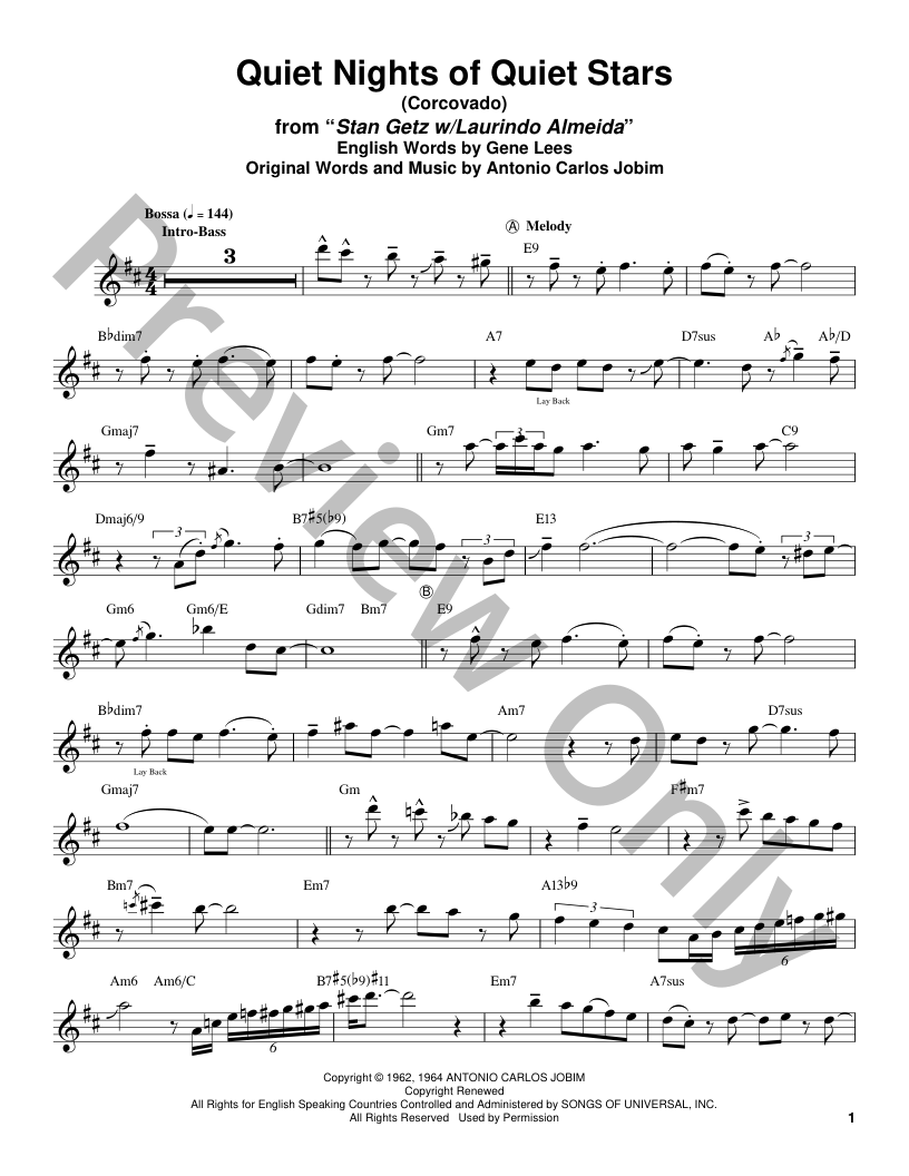 Quiet Nights Of Quiet Stars (Corcovado) | J.W. Pepper