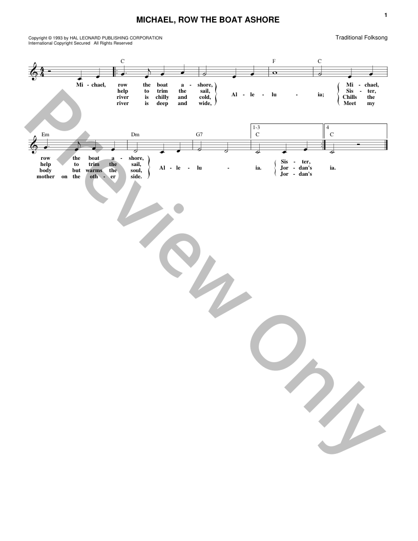 Michael Row The Boat Ashore | J.W. Pepper