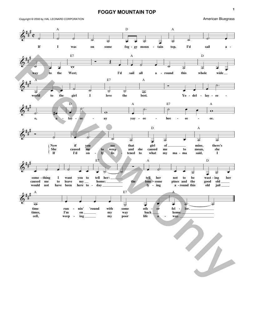 Foggy Mountain Top | J.W. Pepper