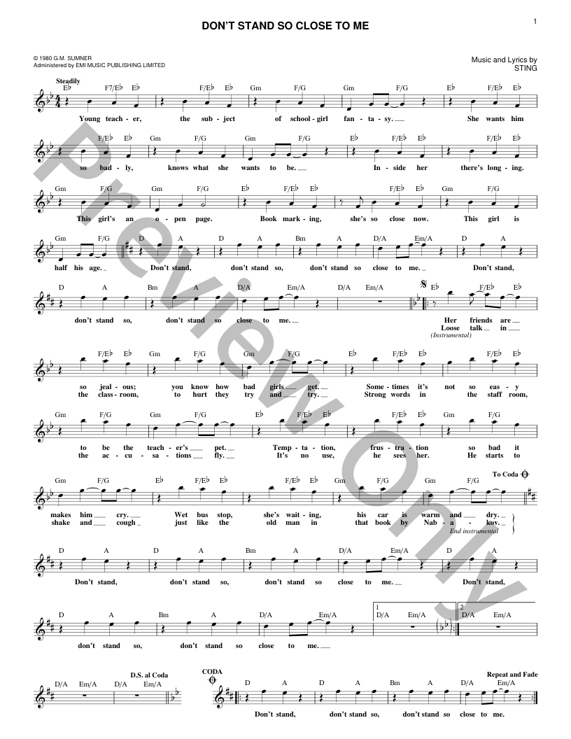 Don't Stand So Close To Me | J.W. Pepper