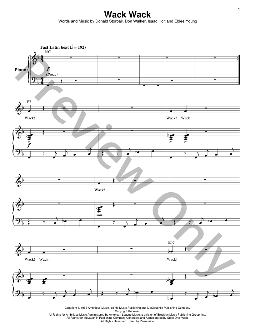 Wack Wack Piano Sheet Music | J.W. Pepper