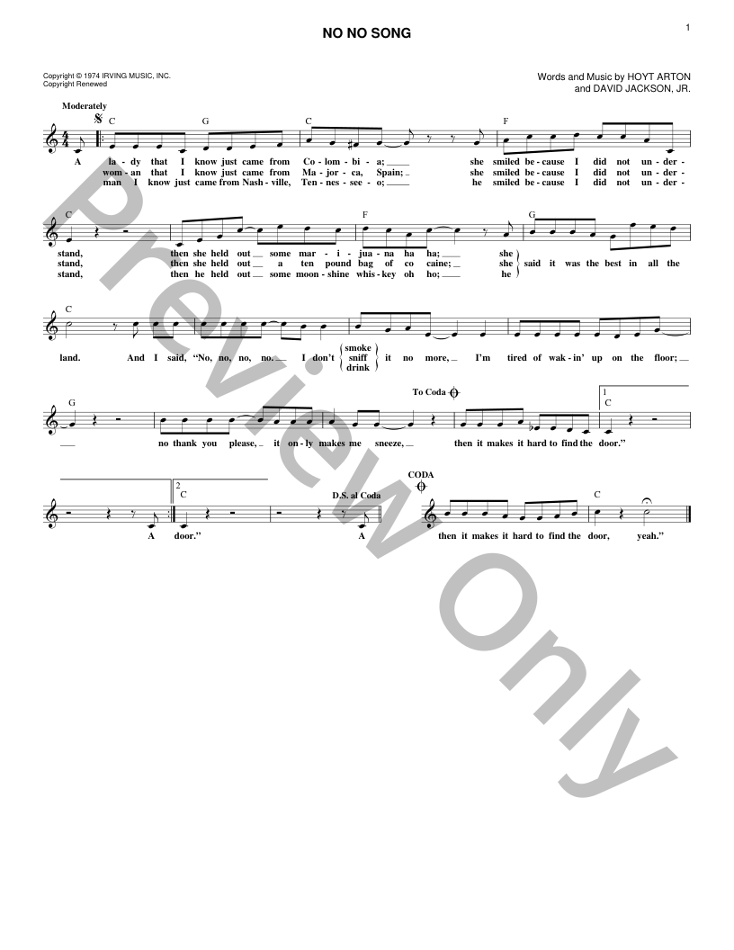 No No Song | J.W. Pepper