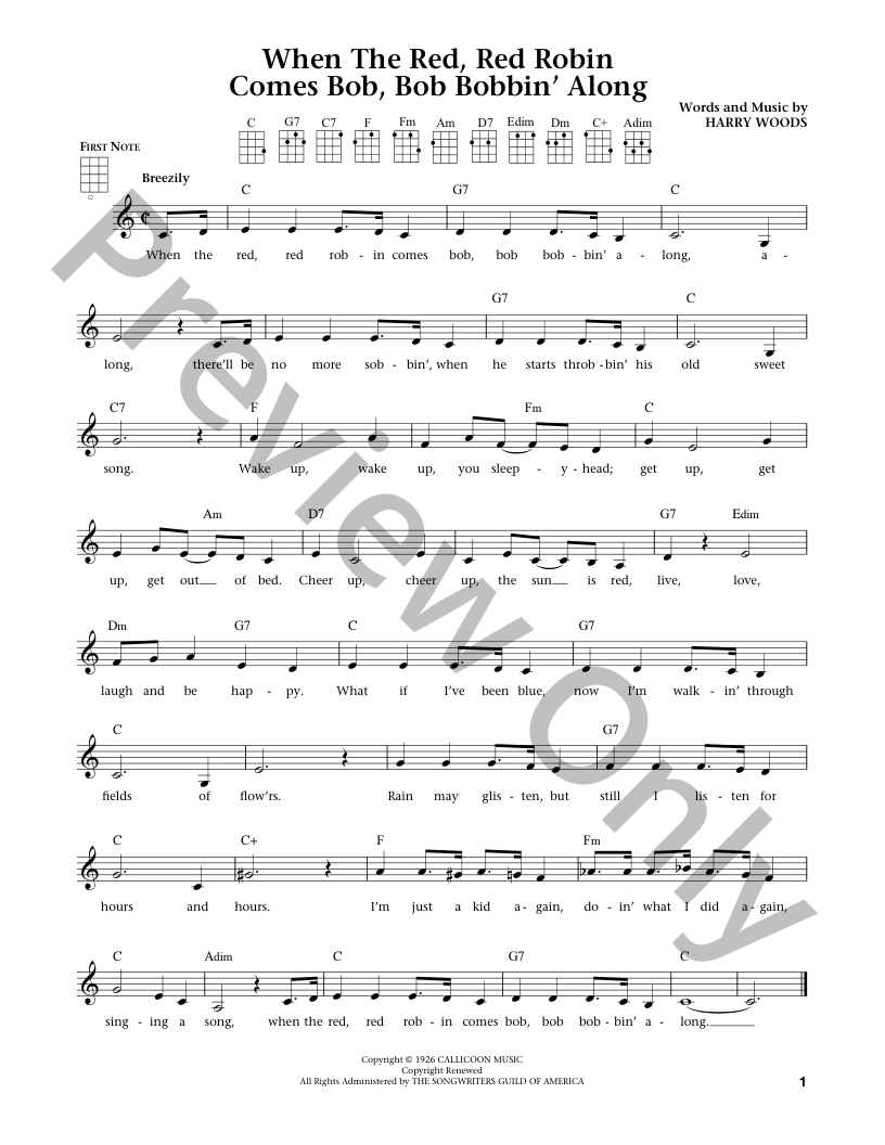 When The Red, Red Robin Comes Bob, Bob Bobbin' Along | J.W. Pepper