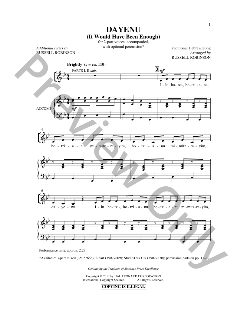 Dayeinu | J.W. Pepper