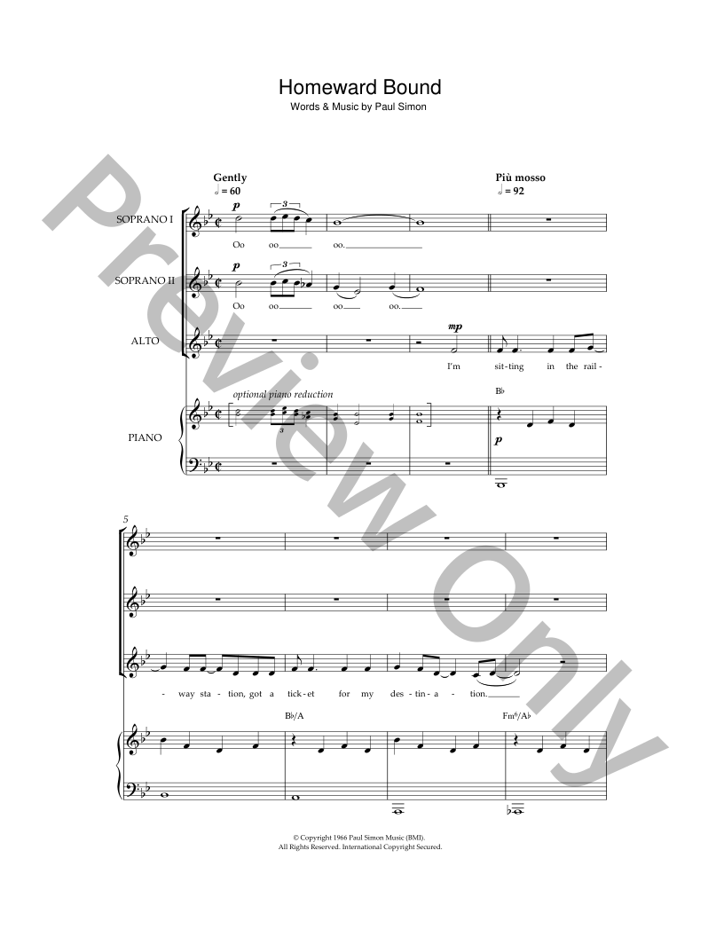 Homeward Bound Choral Sheet Music | J.W. Pepper