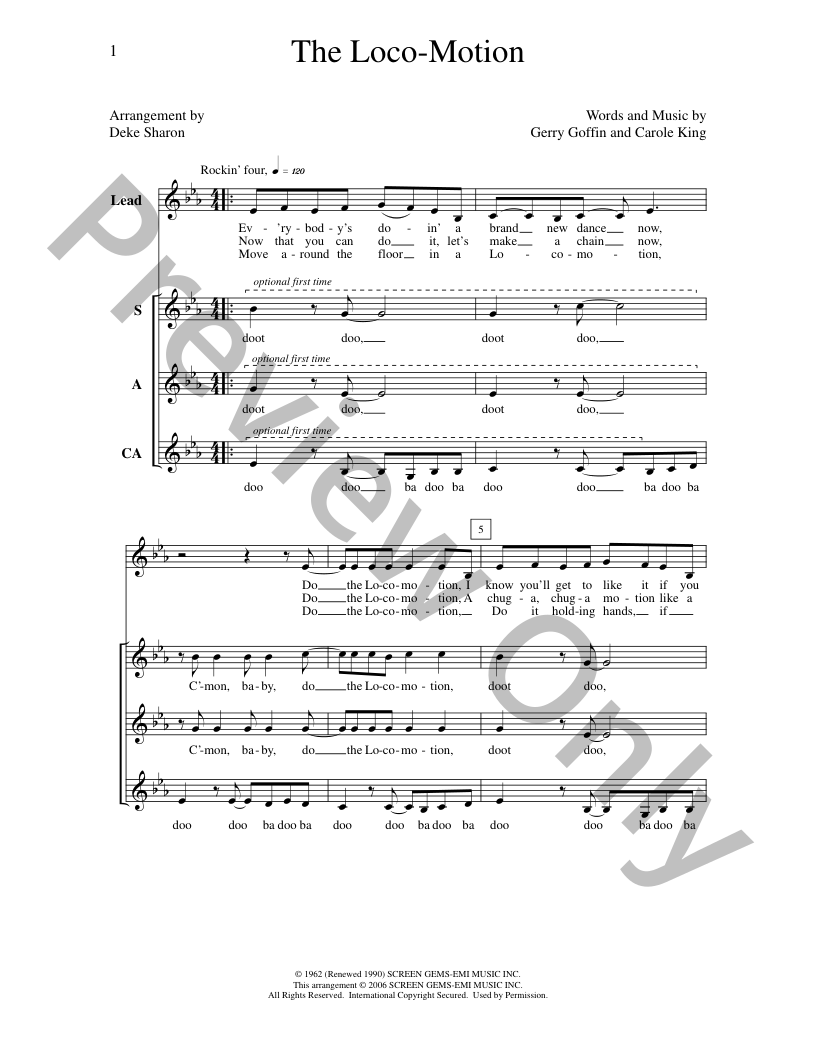 The Loco Motion Choral Sheet Music | J.W. Pepper