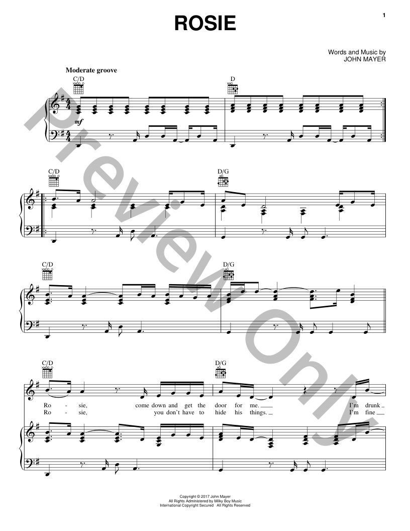 Rosie P/V/G Sheet Music | J.W. Pepper