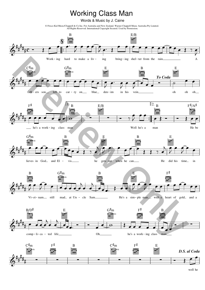 Working Class Man | J.W. Pepper