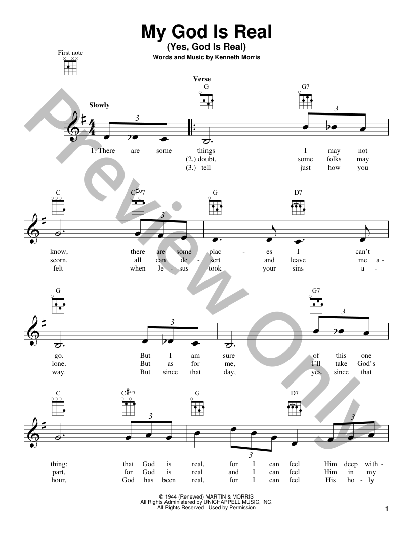 My God Is Real (Yes, God Is Real) Guitar/Fretted Sheet Music | J.W. Pepper