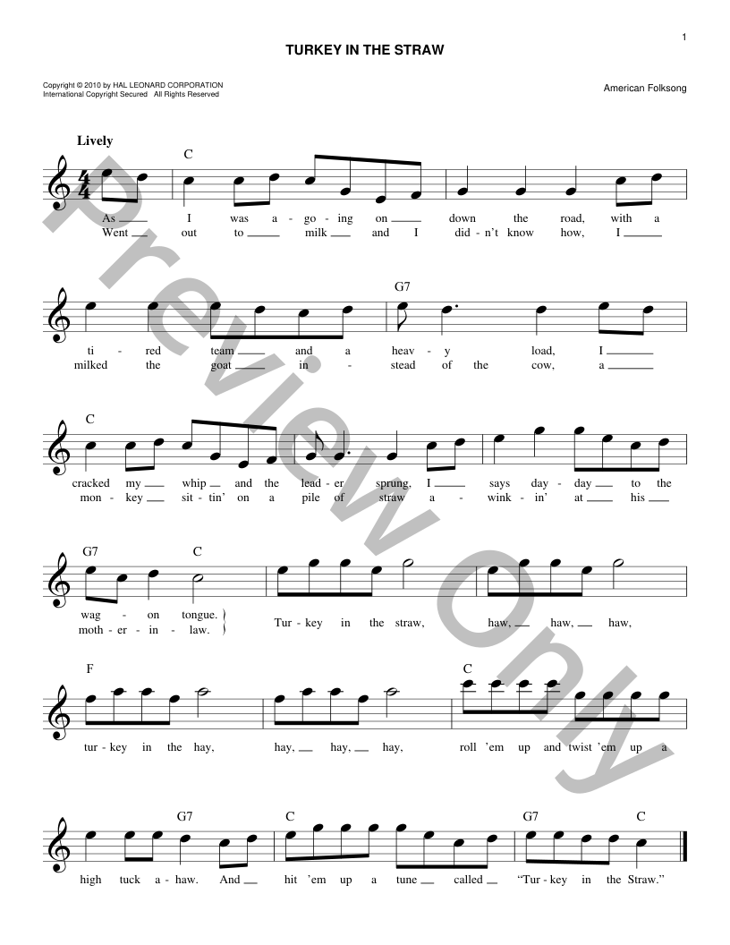 Turkey In The Straw | J.W. Pepper