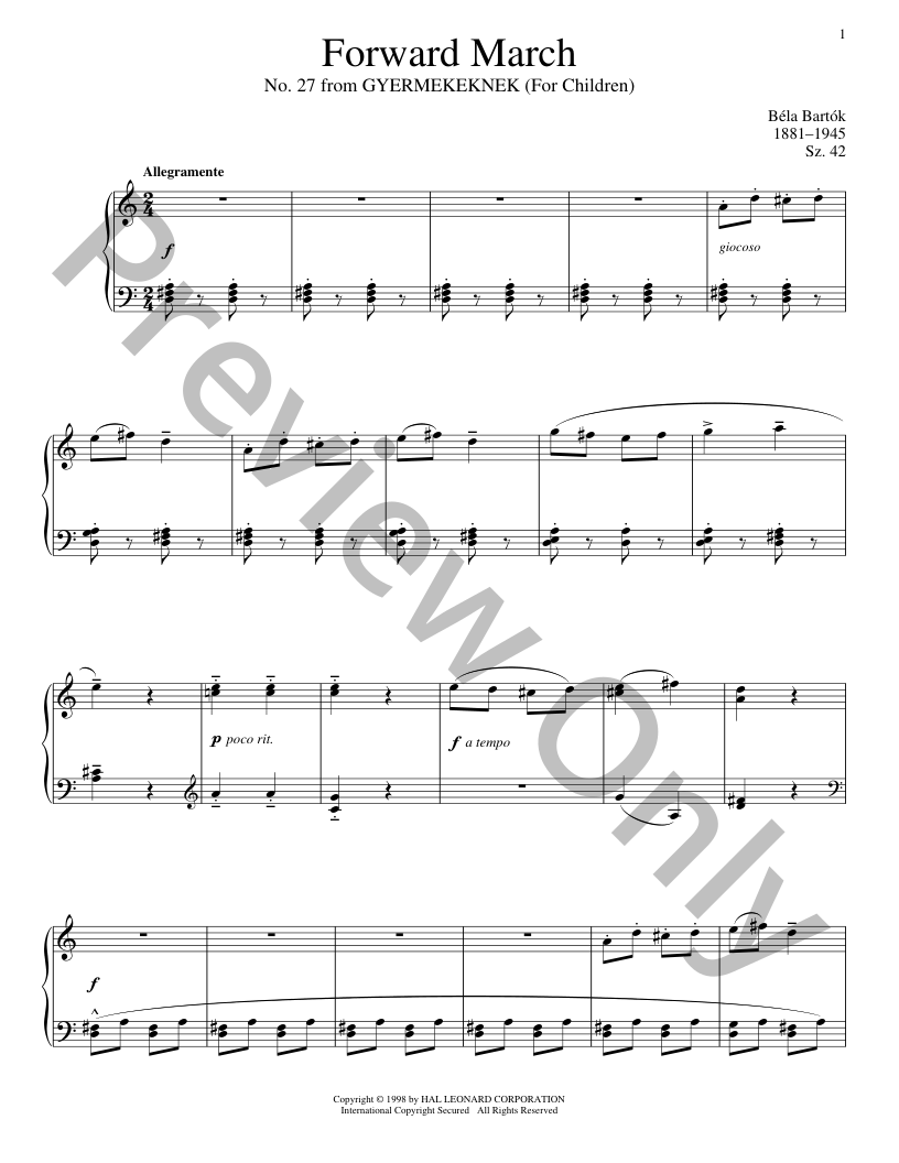 Forward March Piano Sheet Music | J.W. Pepper
