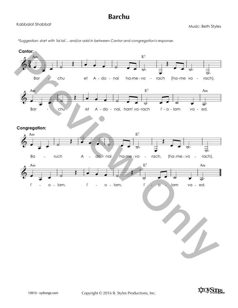 Barchu | J.W. Pepper