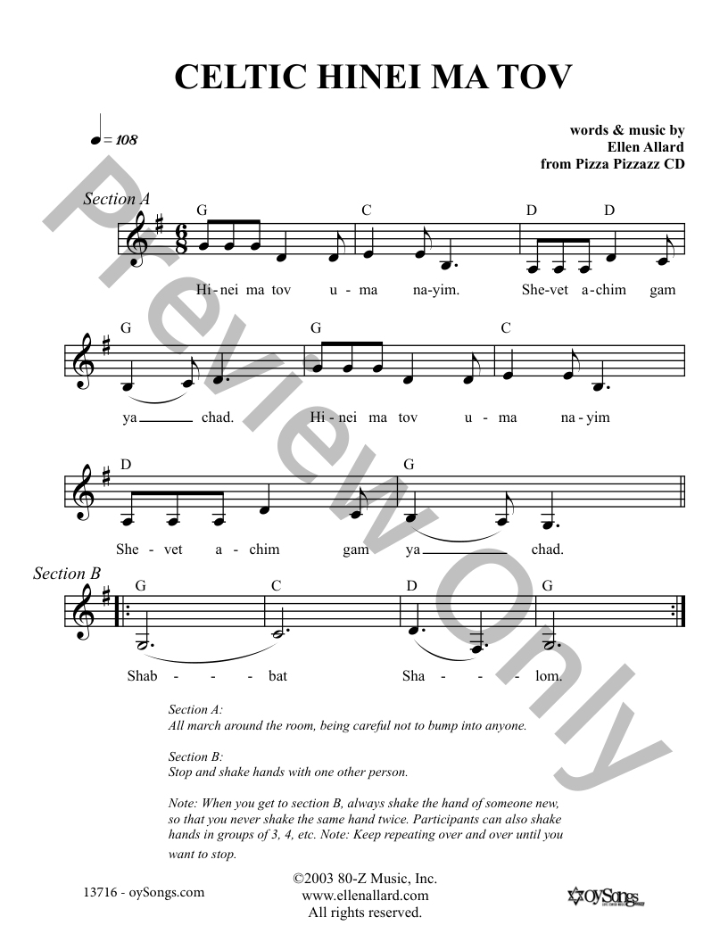 Celtic Hinei Ma Tov | J.W. Pepper