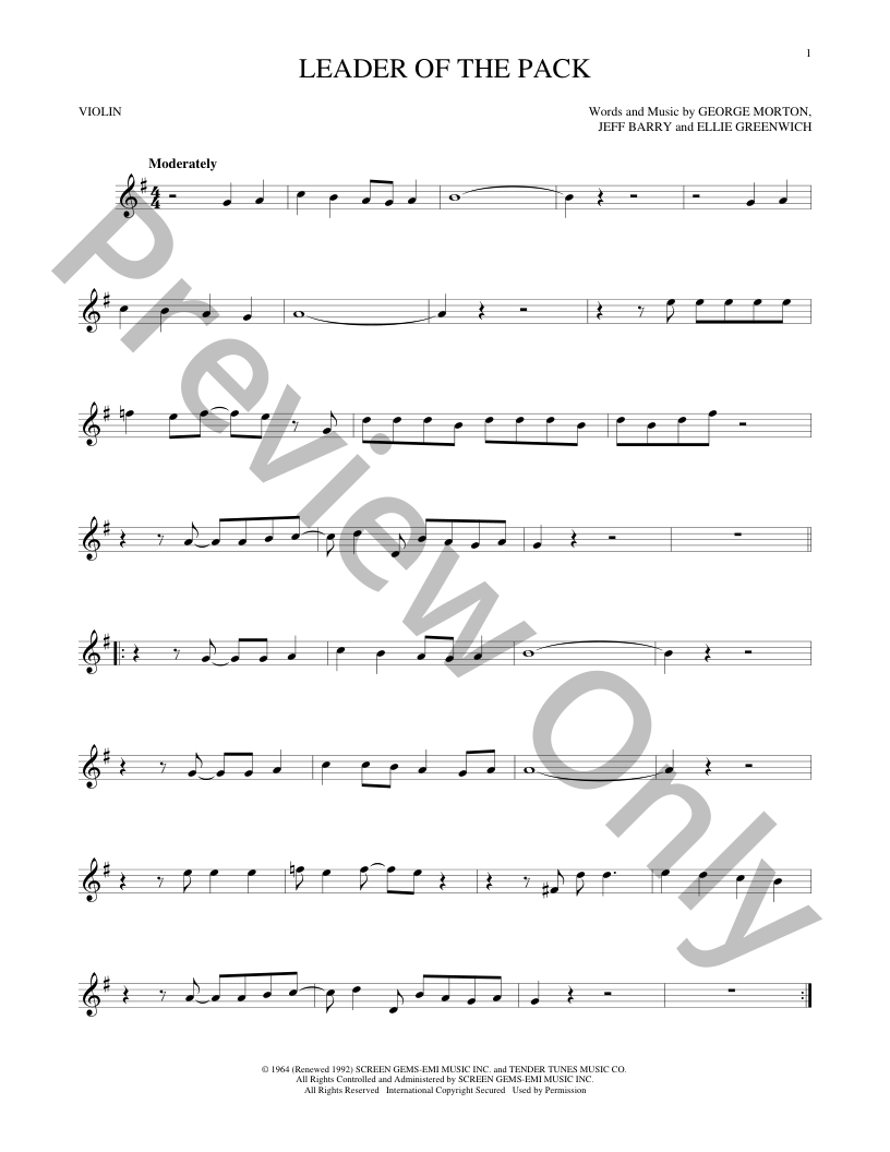 Leader Of The Pack Sheet Music | J.W. Pepper