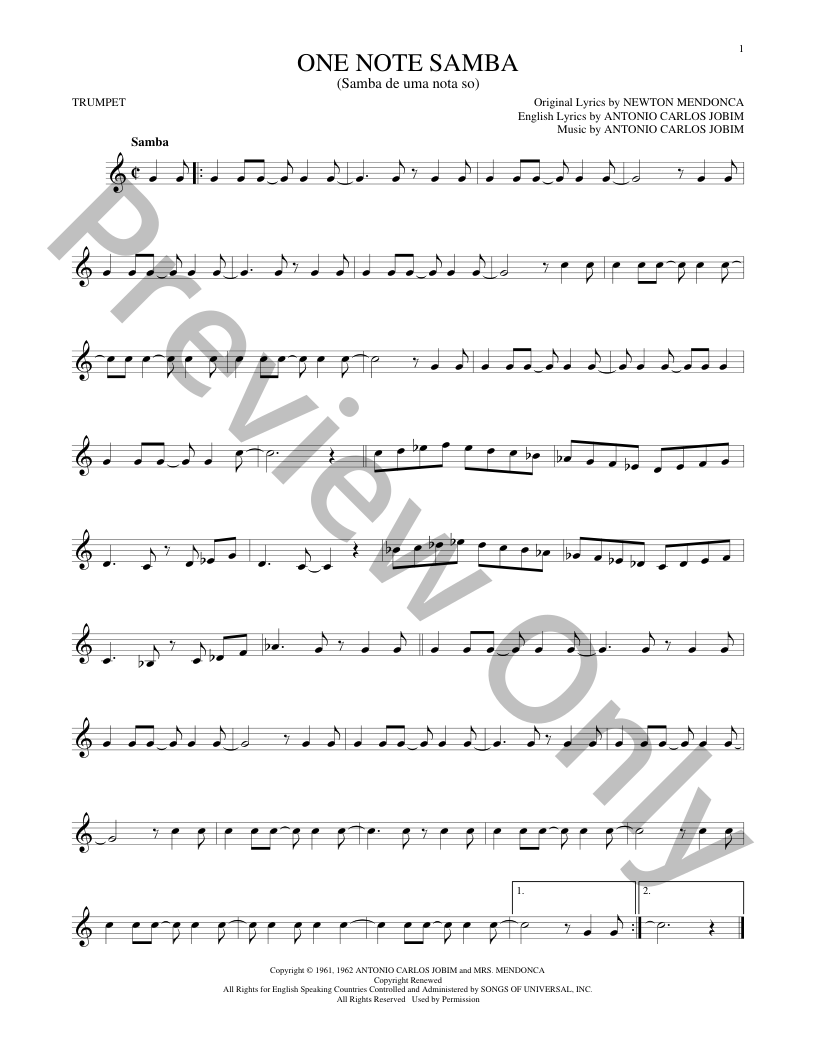 One Note Samba | J.W. Pepper