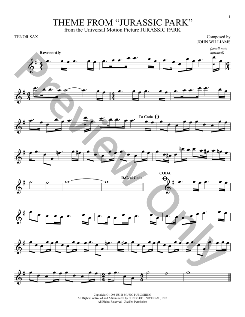 Theme From Jurassic Park Sheet Music | J.W. Pepper