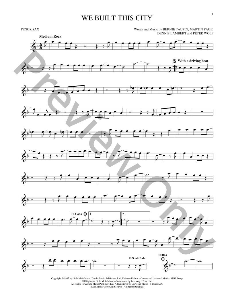 We Built This City Sheet Music | J.W. Pepper