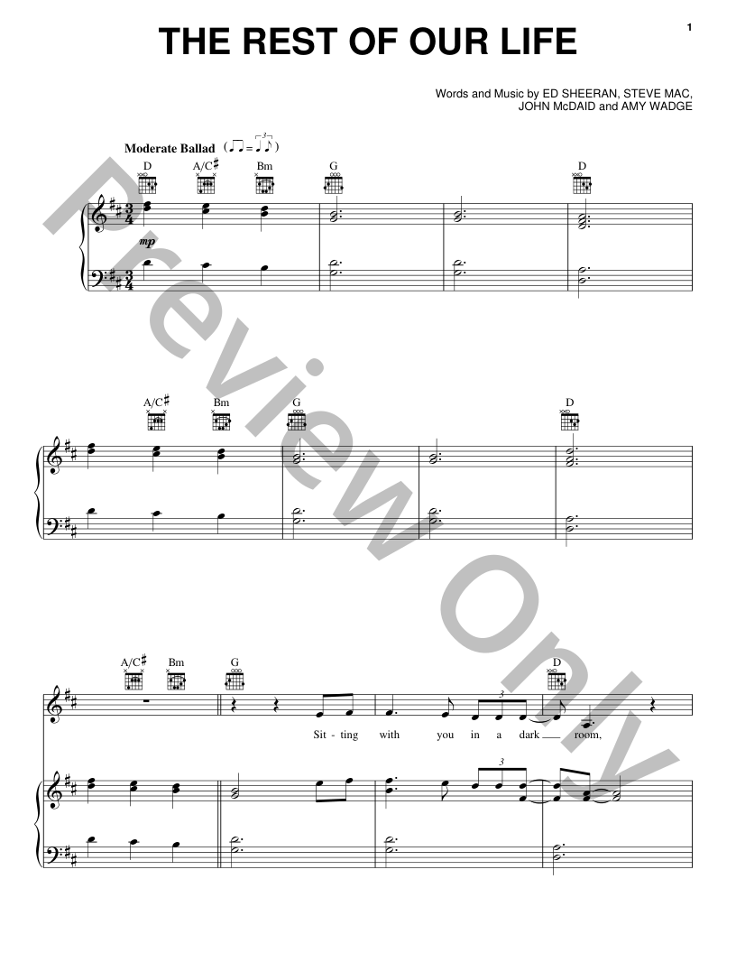 The Rest Of Our Life P/V/G Sheet Music | J.W. Pepper