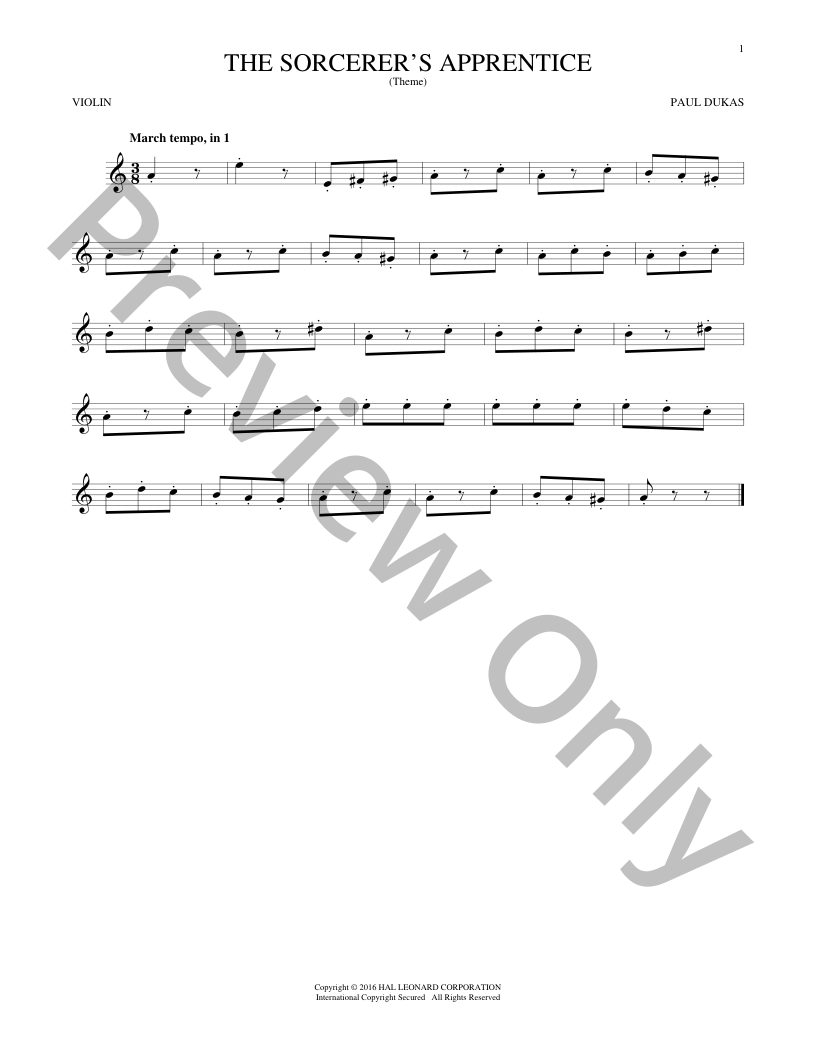 The Sorcerer's Apprentice Sheet Music | J.W. Pepper