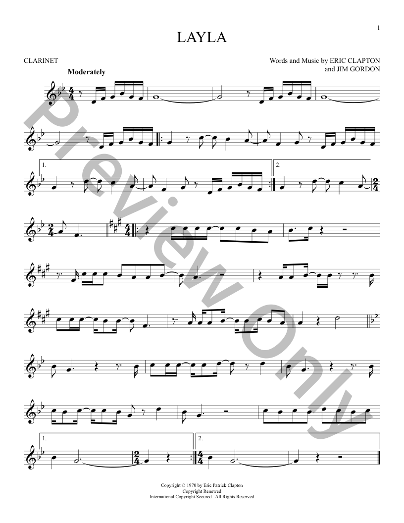 Layla Sheet Music | J.W. Pepper