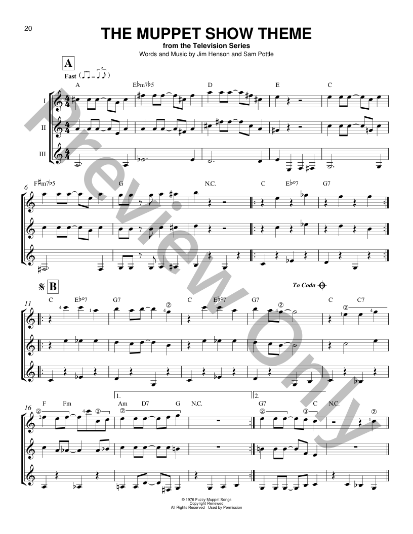 The Muppet Show Theme Guitar/Fretted Sheet Music | J.W. Pepper