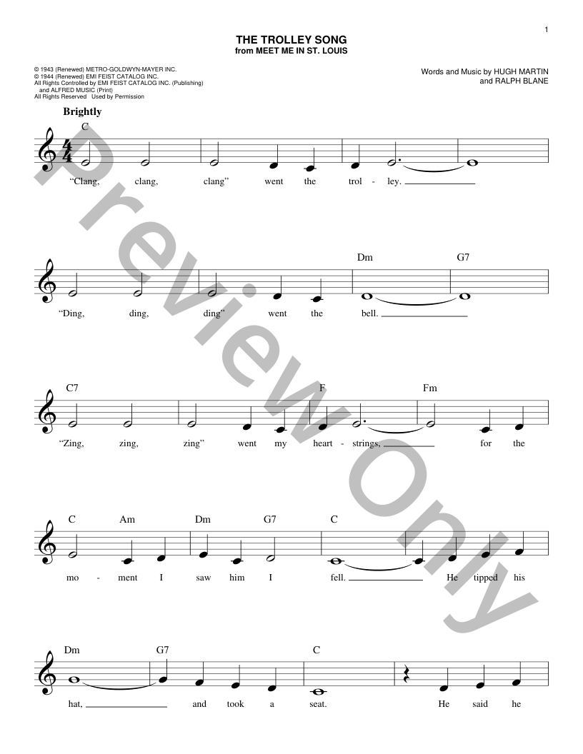 The Trolley Song | J.W. Pepper