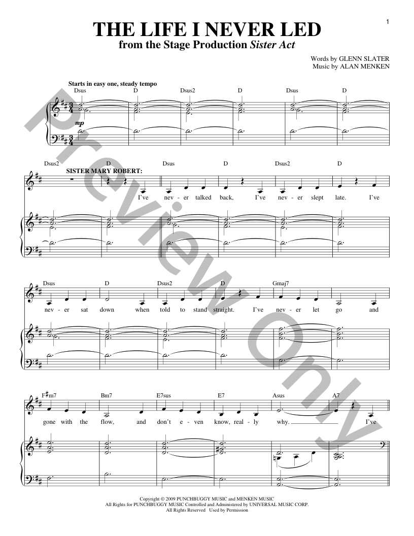 The Life I Never Led P/V/G Sheet Music | J.W. Pepper