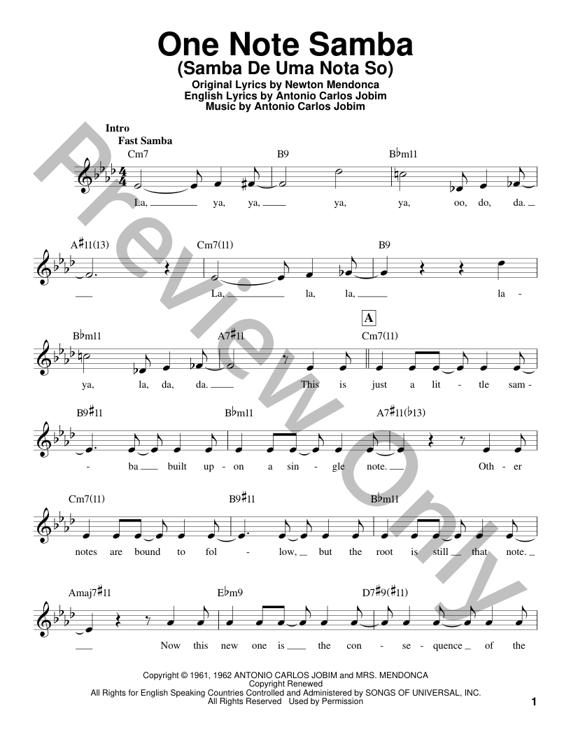 One Note Samba (Samba De Uma Nota So) | J.W. Pepper