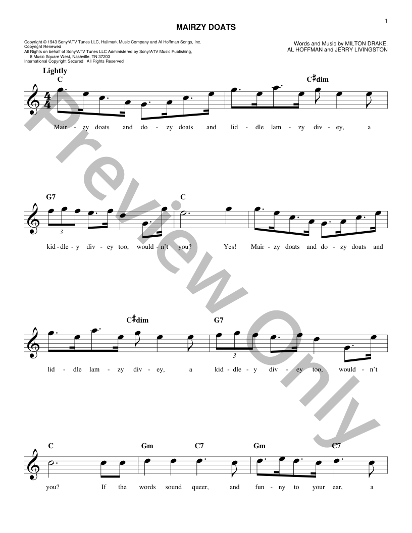 Mairzy Doats | FastStore PDP