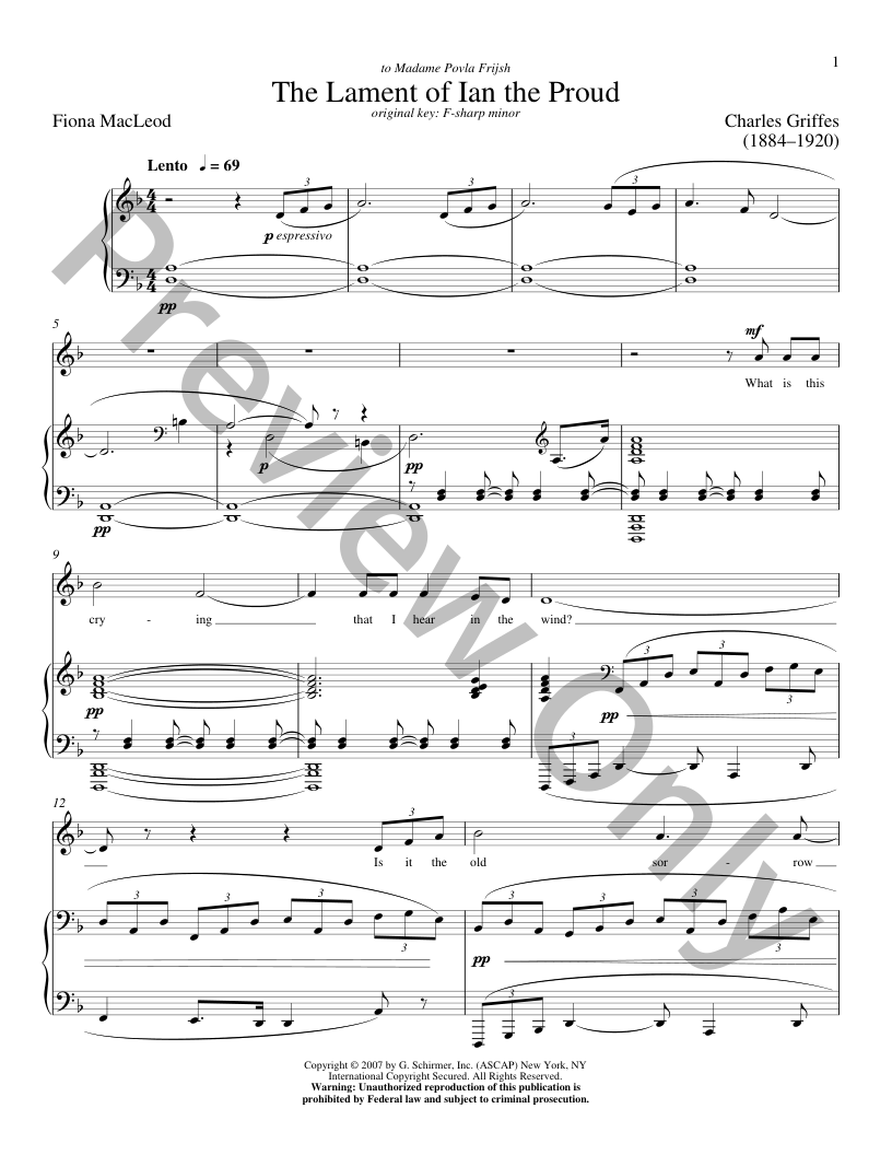 The Lament Of Ian The Proud | J.W. Pepper