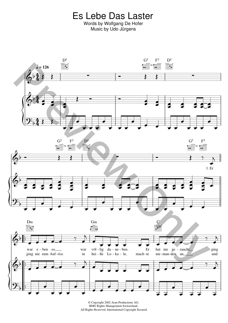Es Lebe Das Laster P/V/G Sheet Music | J.W. Pepper