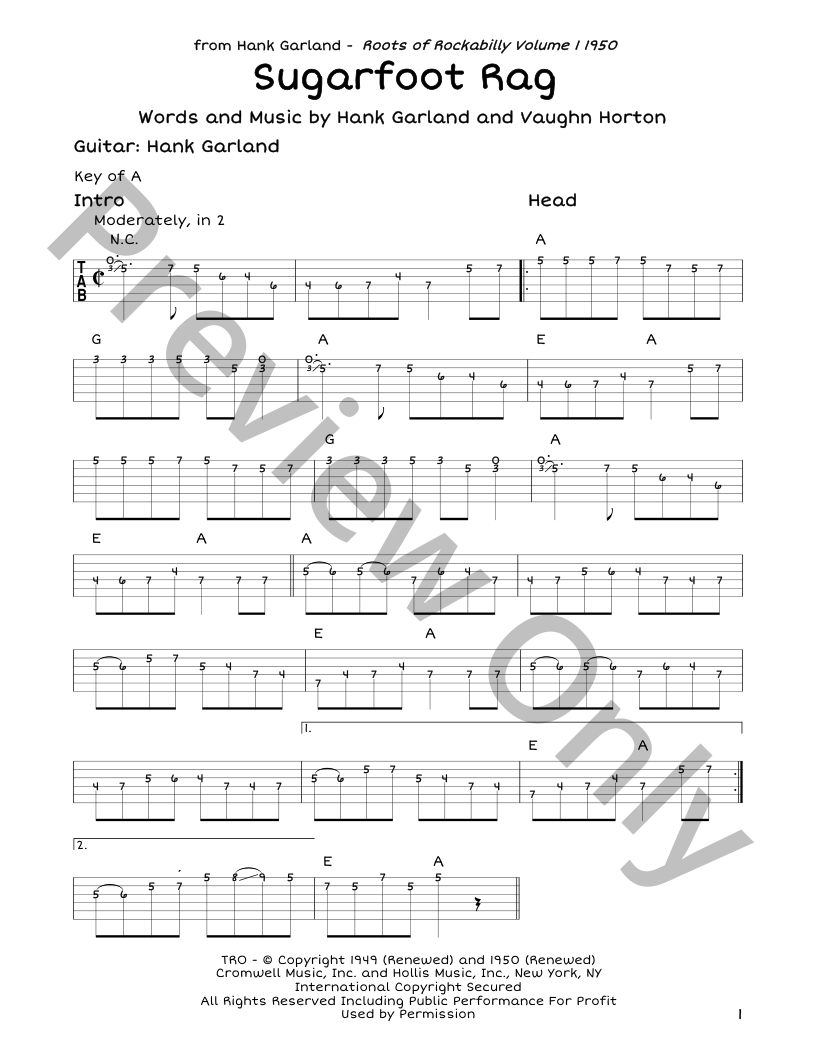 Sugarfoot Rag Guitar Fretted Sheet Music J W Pepper