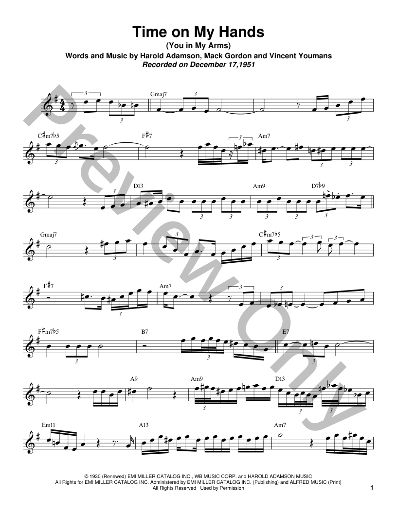 Time On My Hands (You In My Arms) Sheet Music | J.W. Pepper