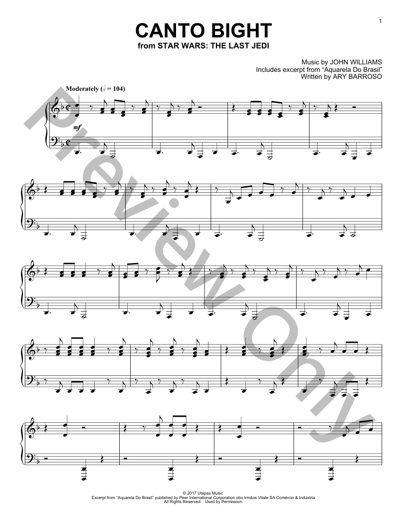 Canto Bight Piano Sheet Music | J.W. Pepper