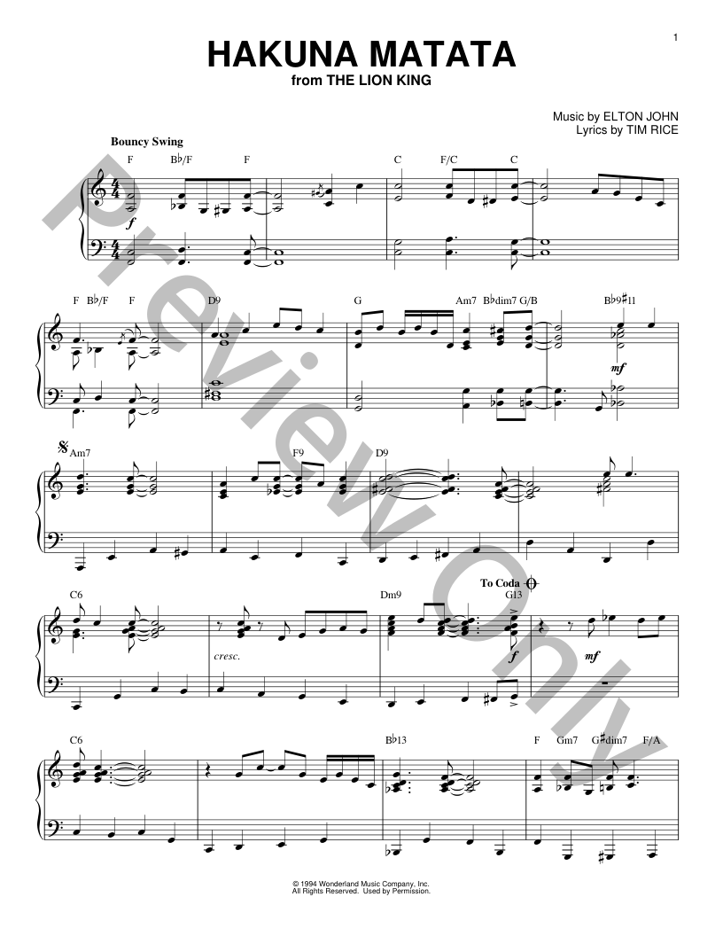 Hakuna Matata | J.W. Pepper