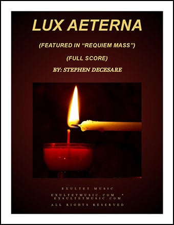 Lux Aeterna from "Requiem Mass" (Full Score) Choral Sheet Music | J.W ...