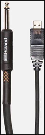 Roland Interconnect Cables, 1/4" to USB, PVC, Black Series | J.W. Pepper