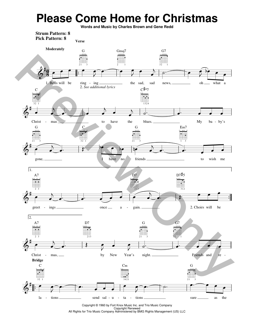 Please Come Home For Christmas Guitar/Fretted Sheet Music | J.W. Pepper