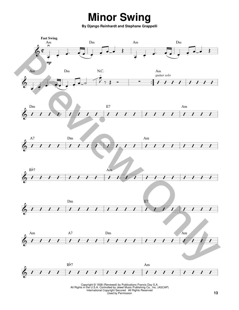 Minor Swing Sheet Music | J.W. Pepper