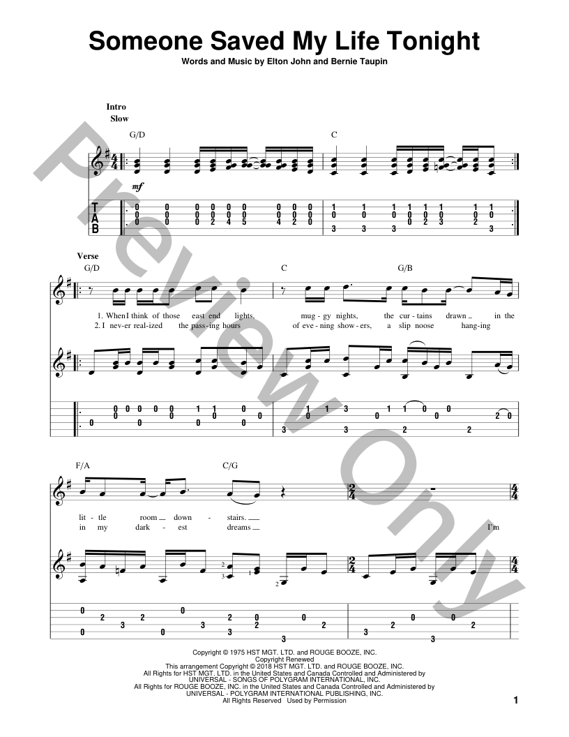 Someone Saved My Life Tonight | J.W. Pepper