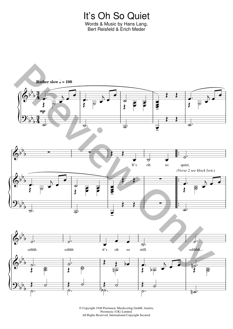 It's Oh So Quiet P/V/G Sheet Music | J.W. Pepper