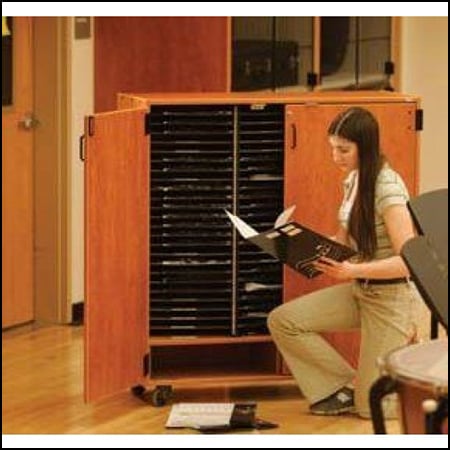 Mobile Choral Folio Cabinet - 3 Columns, No Doors | J.W. Pepper
