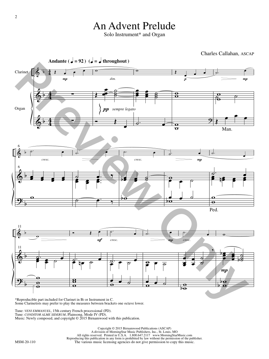 An Advent Prelude Sheet Music | J.W. Pepper