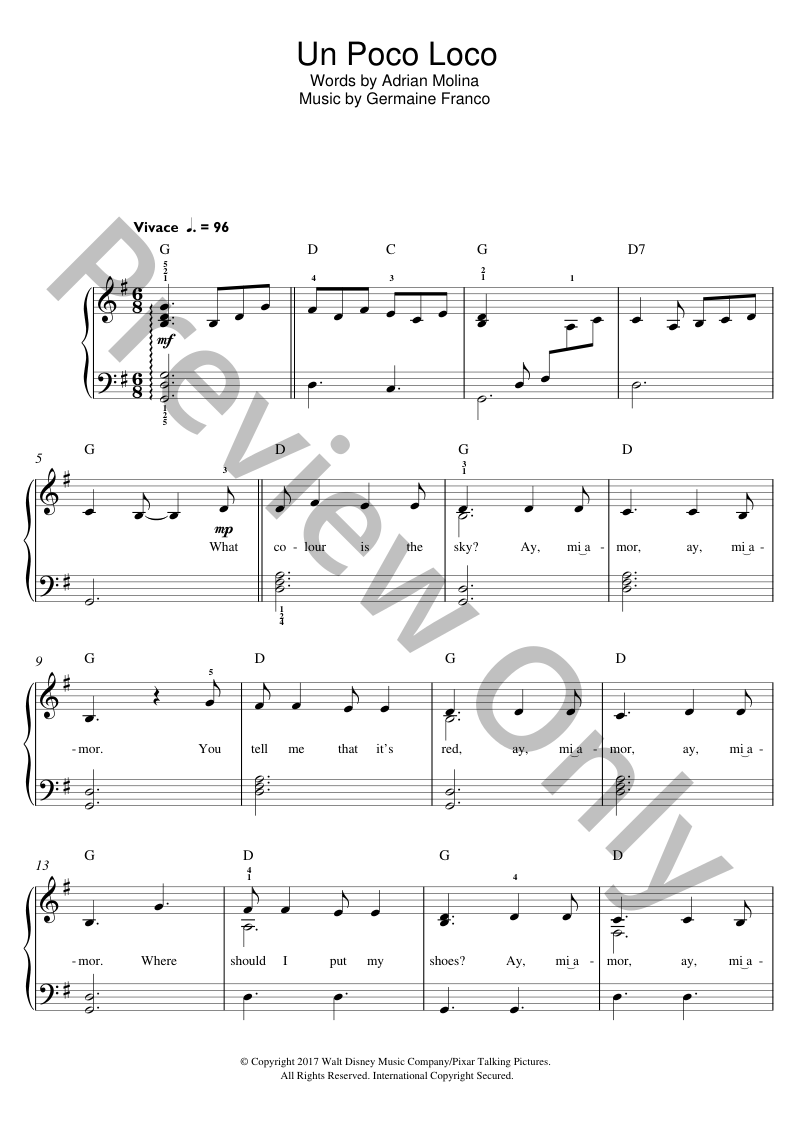 Un Poco Loco P/V/G Sheet Music | J.W. Pepper