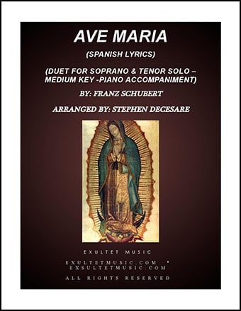 Ave Maria (Spanish Lyrics - for 2-part choir (Sop. & Ten.) - Piano ...