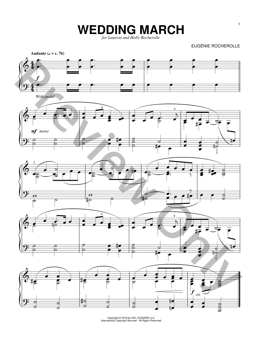 Wedding March Piano Sheet Music | J.W. Pepper