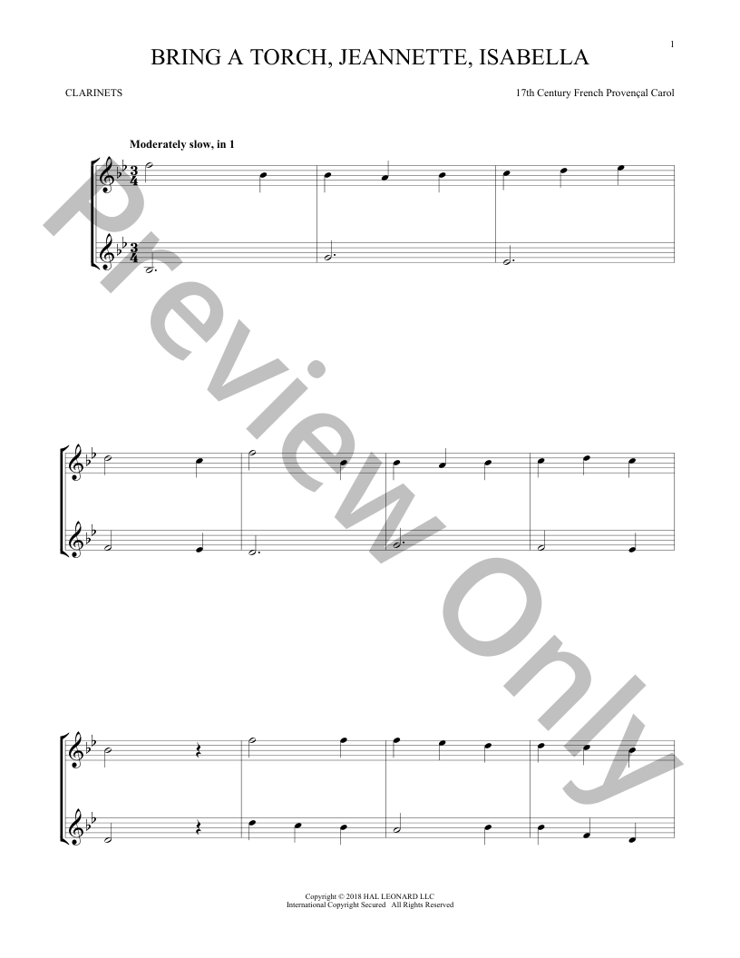 Bring A Torch, Jeannette, Isabella Sheet Music | J.W. Pepper