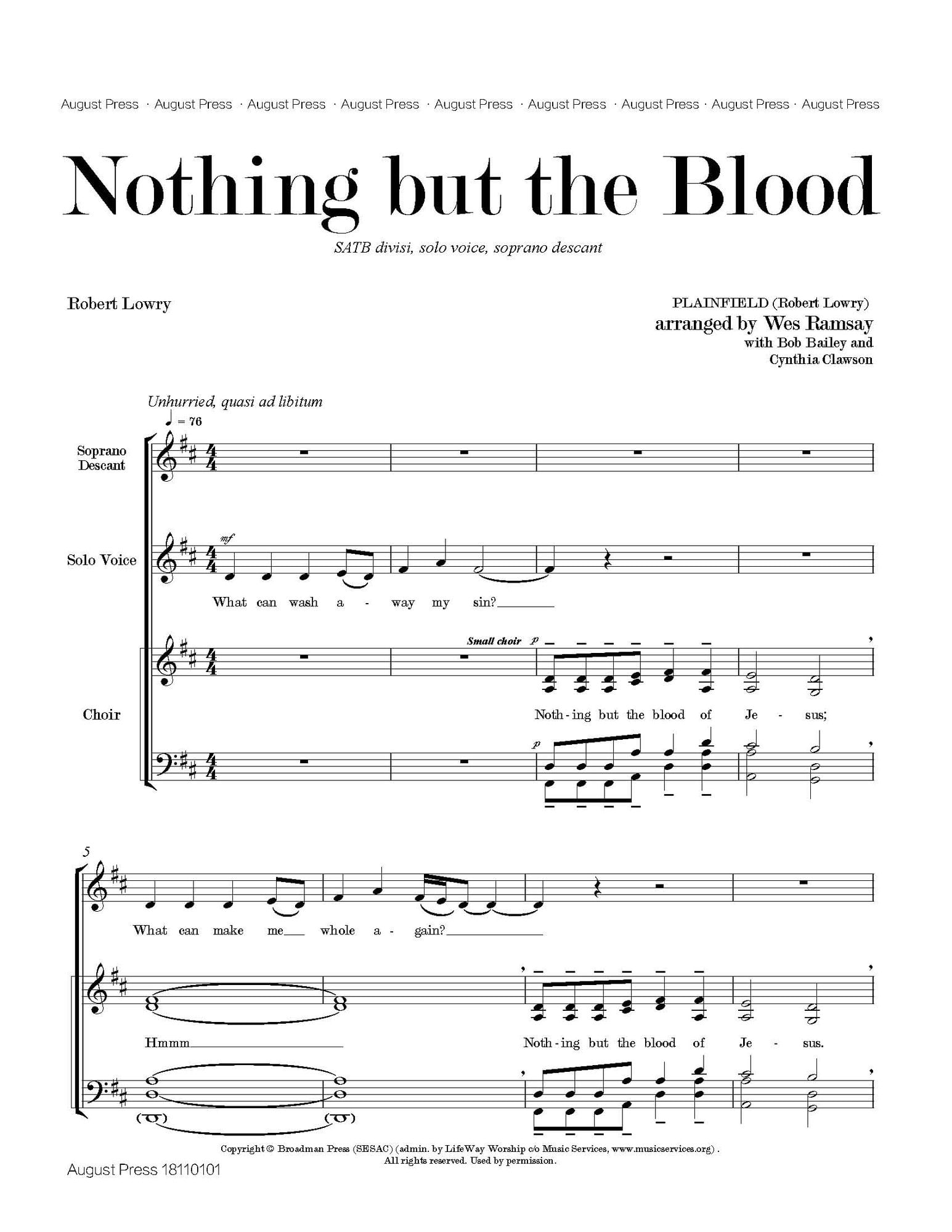 Nothing But the Blood | J.W. Pepper