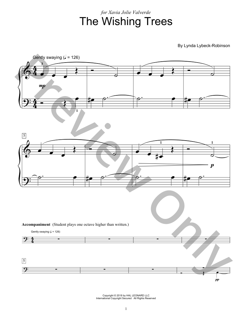 The Wishing Trees Piano Sheet Music | J.W. Pepper